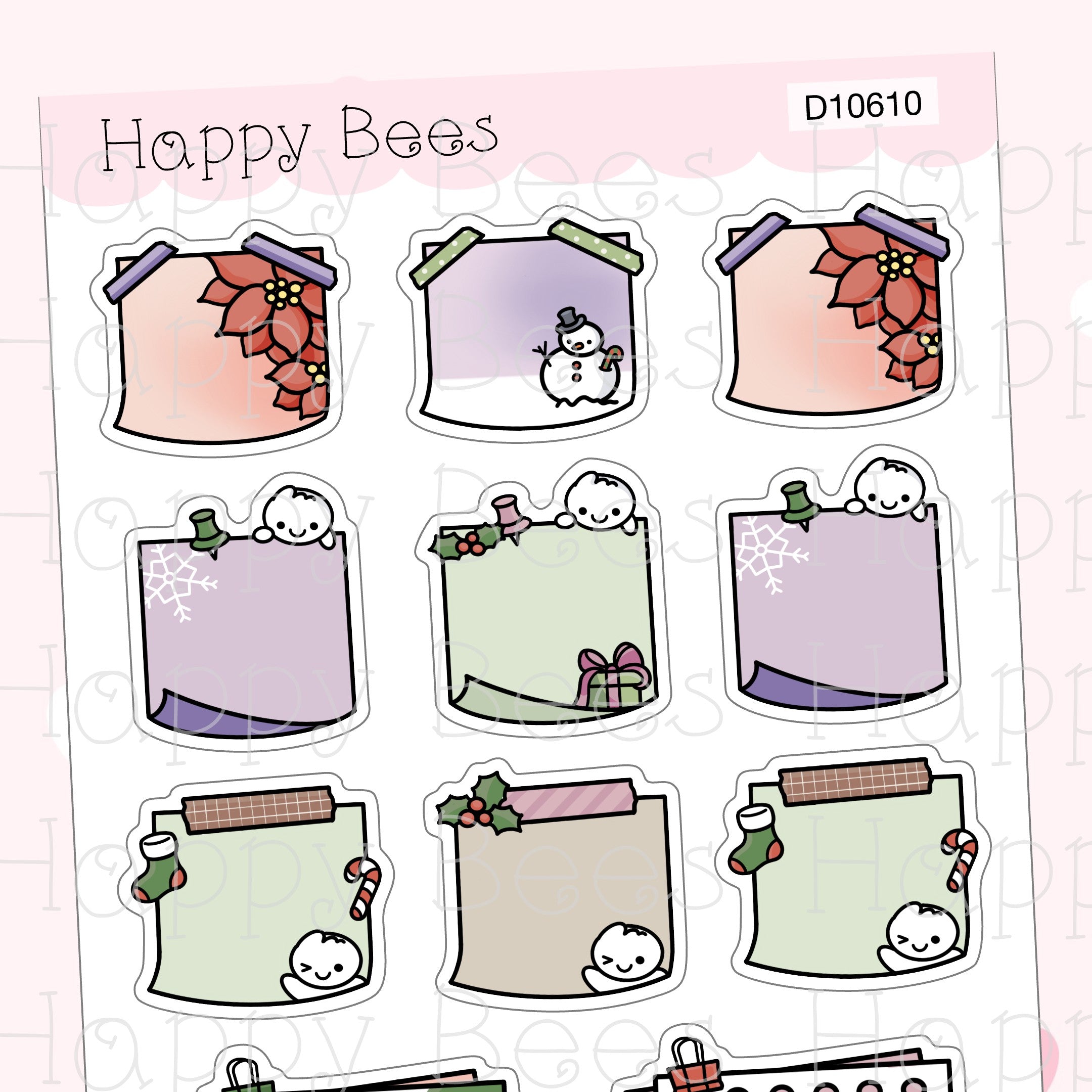 Christmas Sticky Notes & Memos Vol. 2 - Cute Doodles Winter Holiday Pl ...