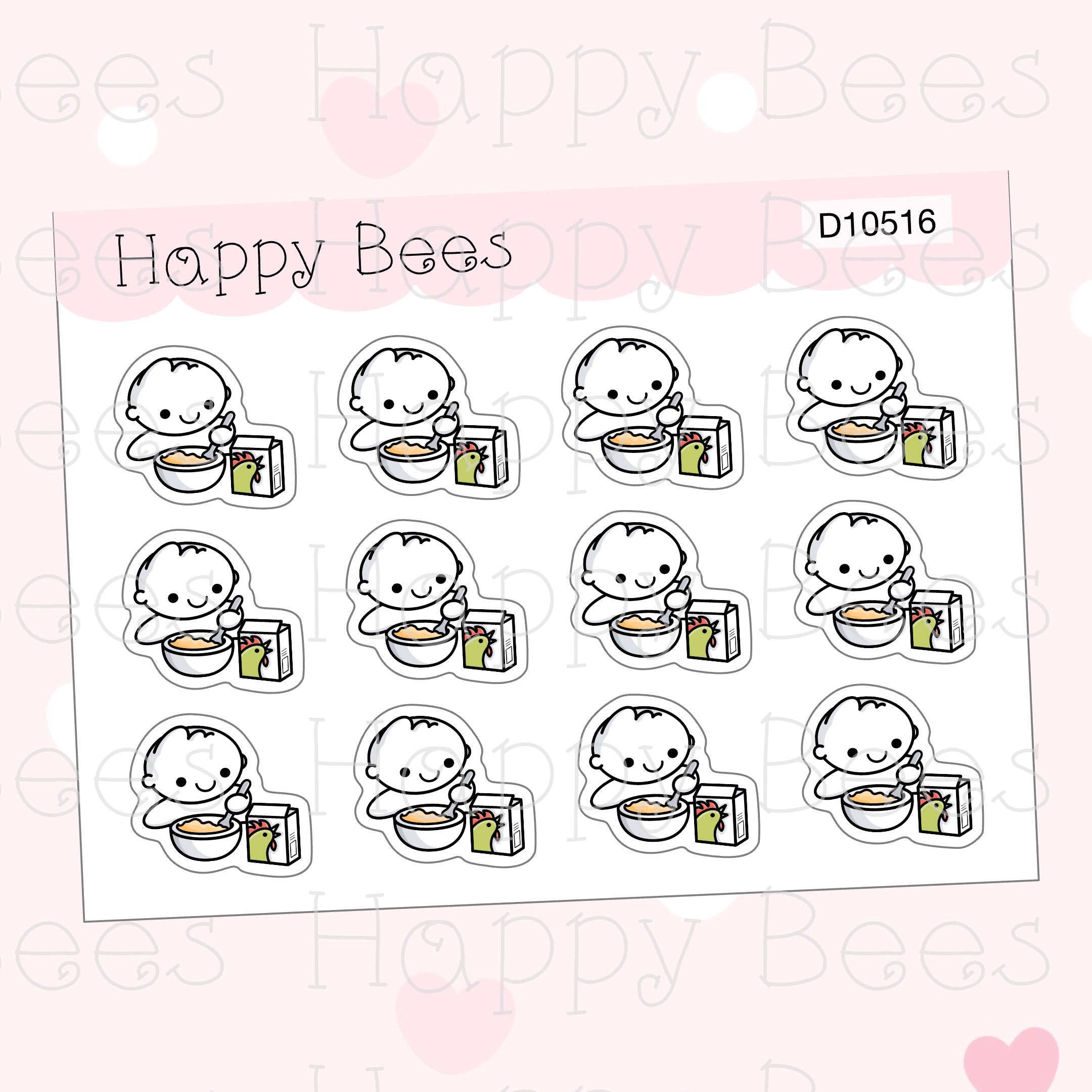Cornflakes Doodles - Cute Food Breakfast Planner Stickers D10516 ...