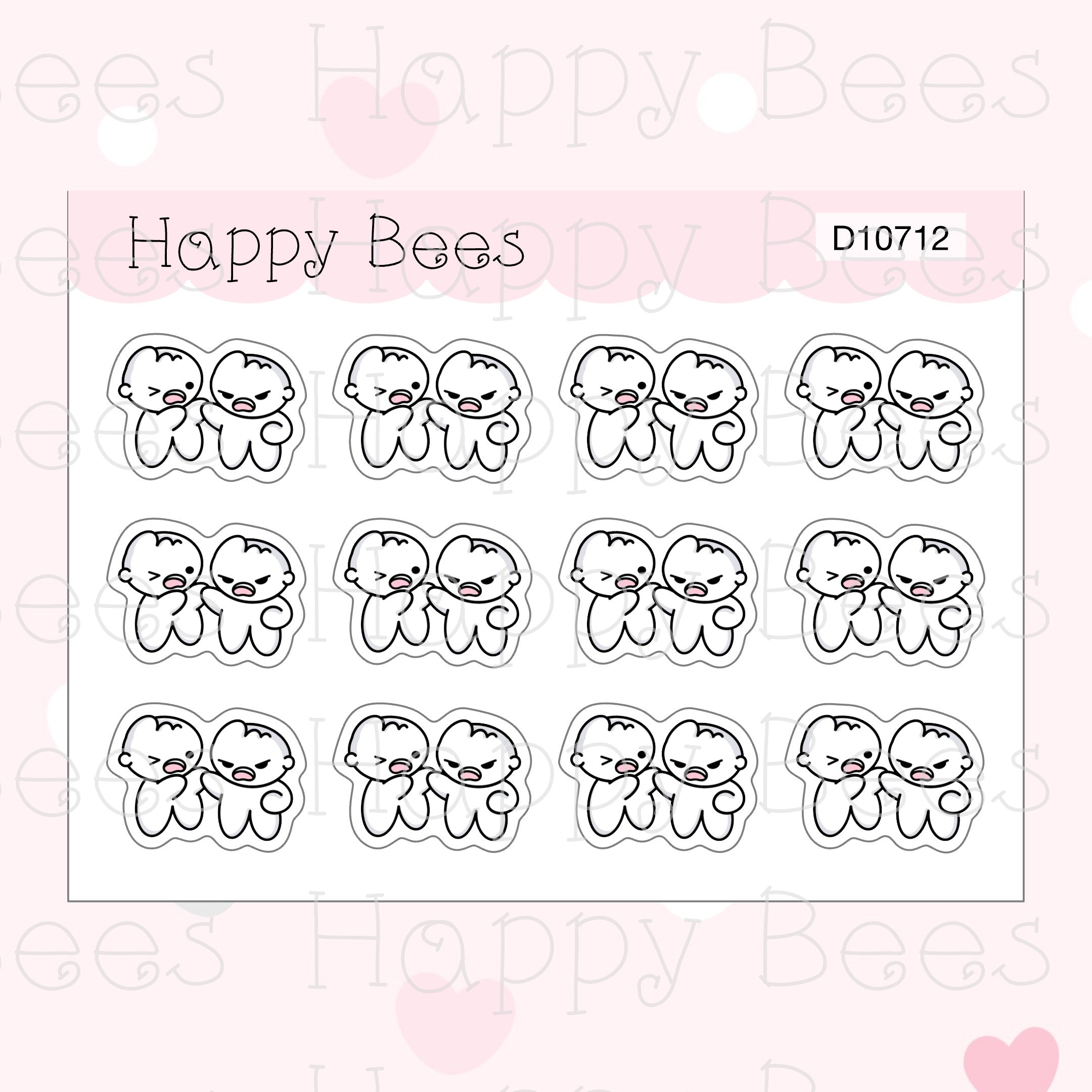 Arguing Doodles - Cute Frustrated Angry Mood Planner Stickers D10712 ...
